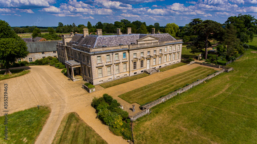 Aerial views of Lamport hall Stock Photo | Adobe Stock