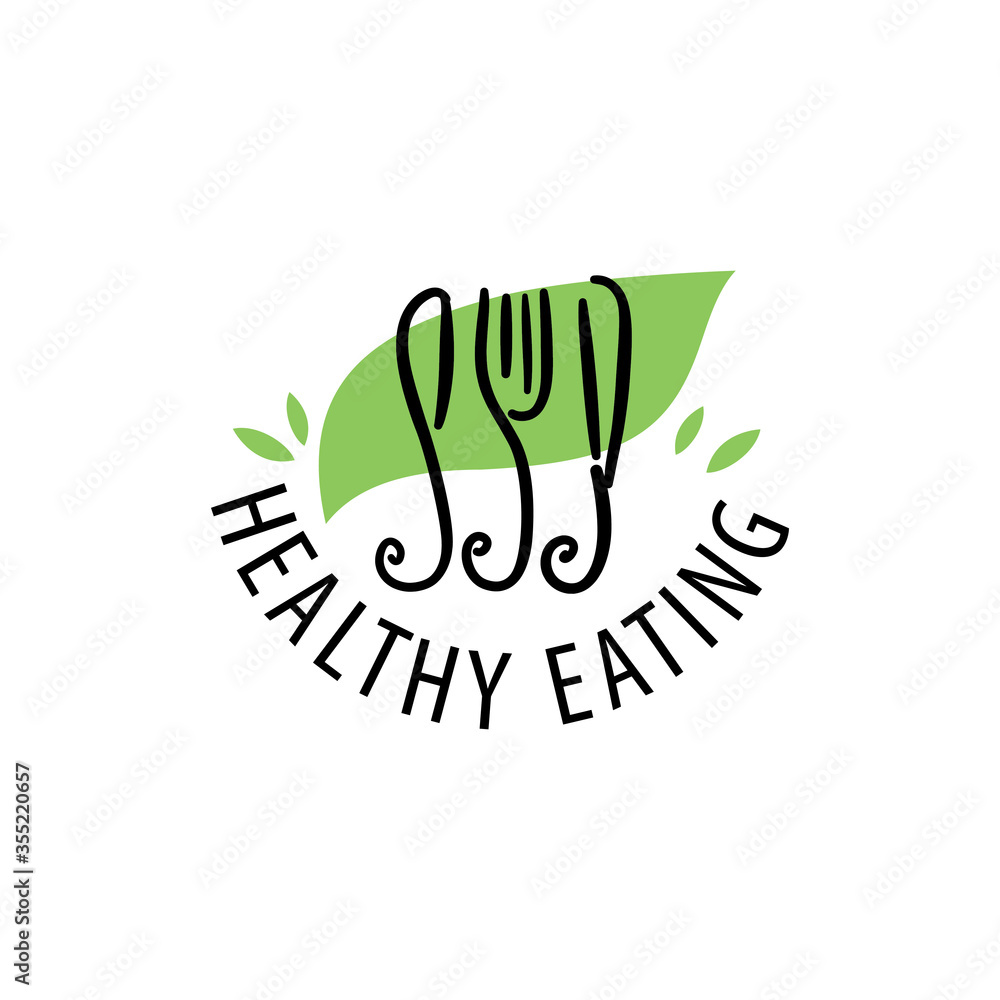 vector logo healthy eating Stock Vector | Adobe Stock