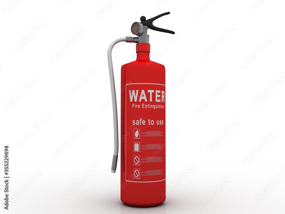 3d illustration water type Fire Extinguisher Stock Illustration | Adobe ...