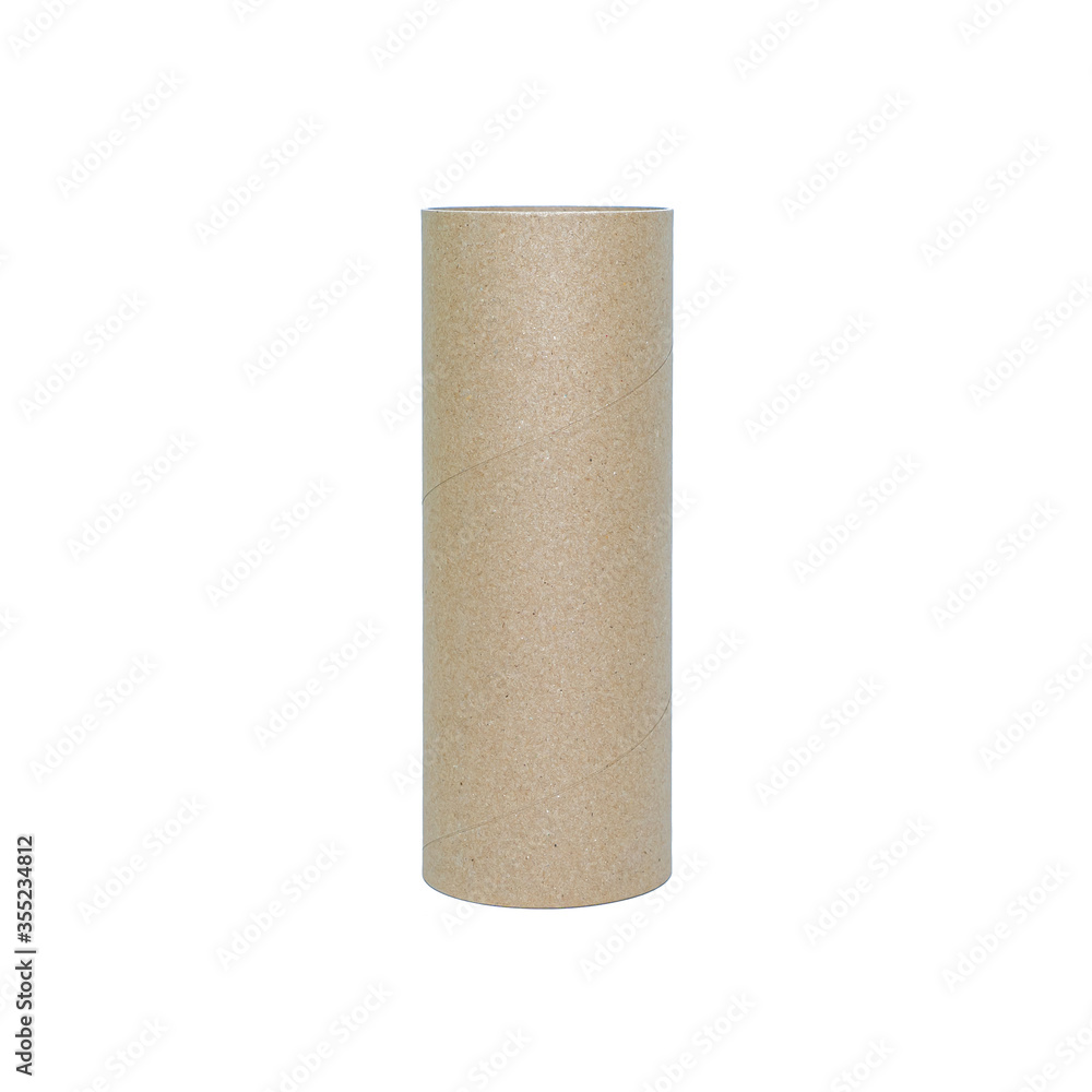 Paper tube cores, tissues isolated on white background, in industry ...