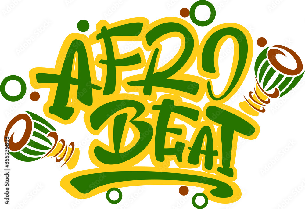 AfroBeat hand lettering text. Graffiti style design with 3D effects ...