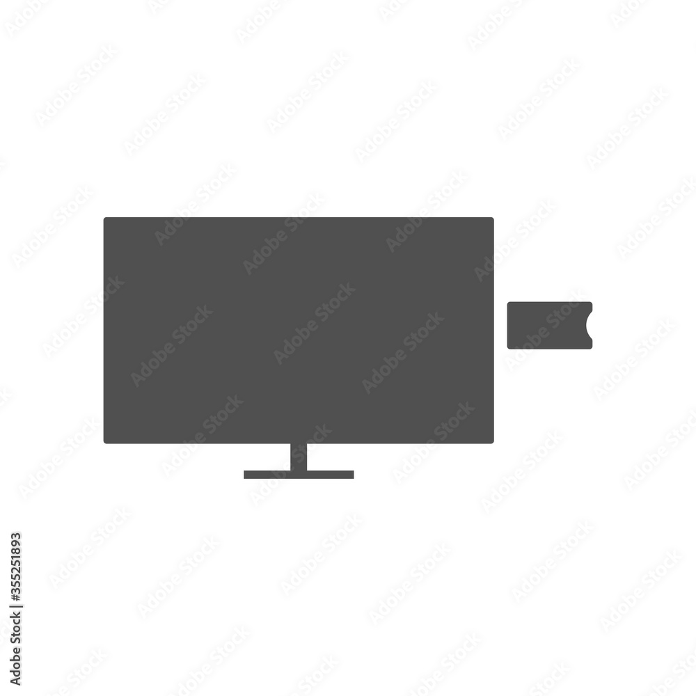Cam Module TV Card Icon Isolated On White Background. CI Module Symbol ...