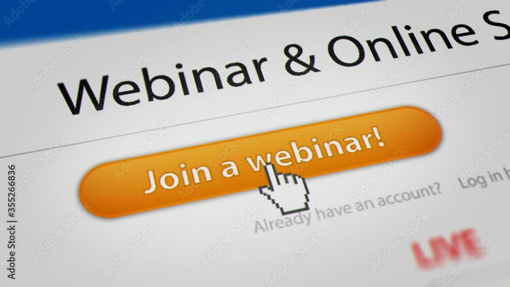 Mouse Cursor Clicking "Join a webinar" Button on Webinars/Online ...