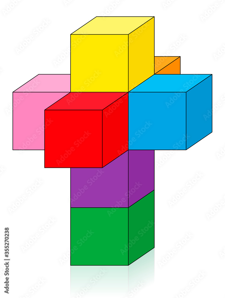 Net of a Hypercube, Tesseract or Octachoron folded in 4th dimension to ...