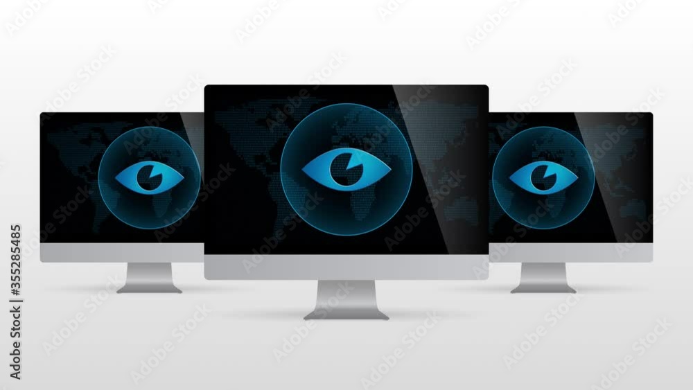 Vídeo do Stock: Digital world desktop device with biometric ...