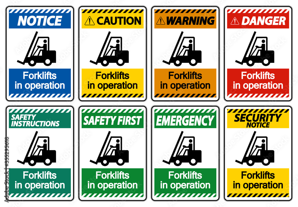 forklifts in operation Symbol Sign Isolate on transparent Background ...
