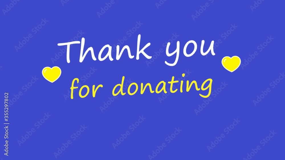 3D Animation of Thank you for donating text asking for charity. Simple ...