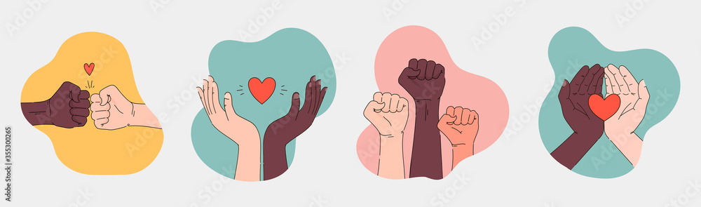 Black lives matter hand drawn poster, card collection. Hashtag blm ...