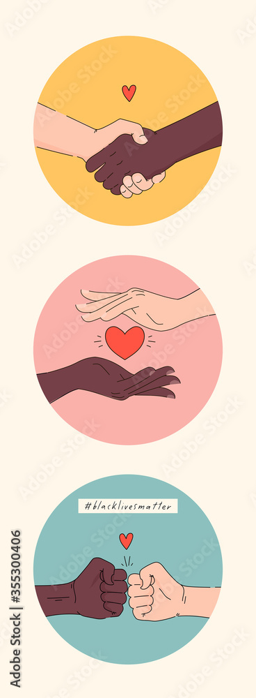 Black lives matter hand drawn poster, card collection. Hashtag blm ...