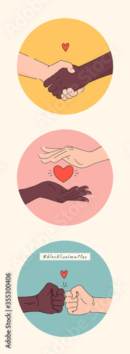 Black lives matter hand drawn poster, card collection. Hashtag blm ...