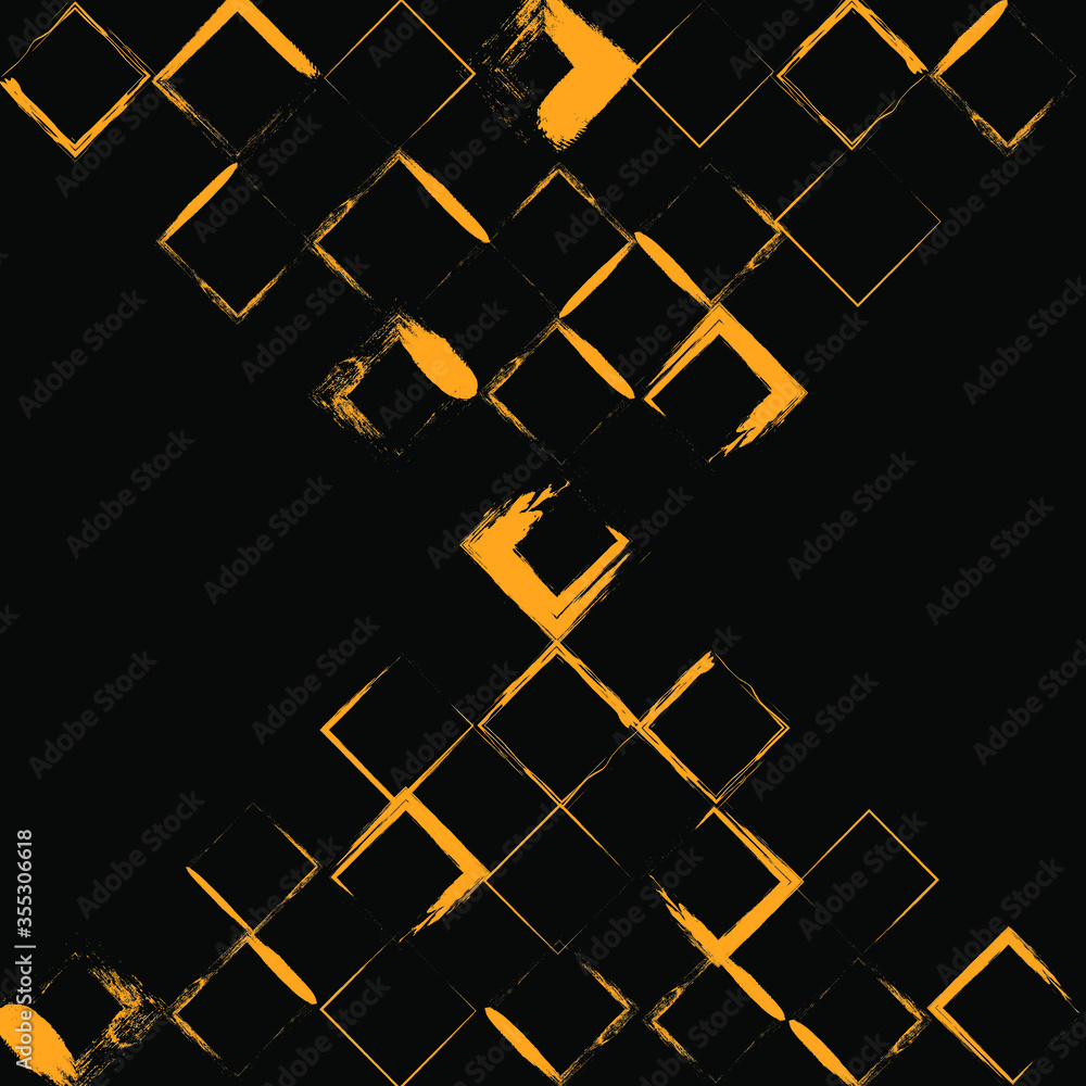 retro square pattern in grunge design. brush vector drawn and combining together randomly. it ...
