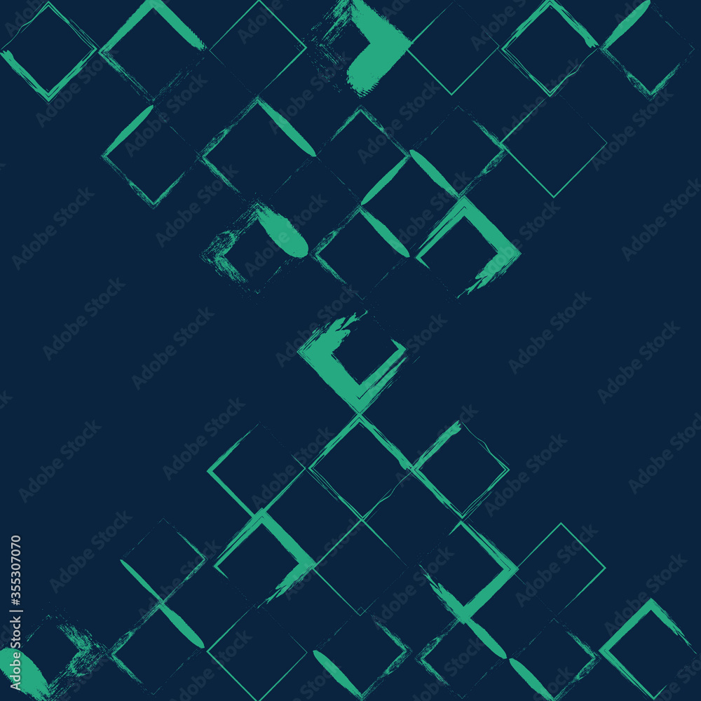 retro square pattern in grunge design. brush vector drawn and combining ...