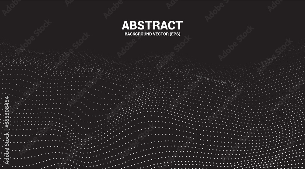 Digital Contour curve dot and line ripple and wave with wireframe ...