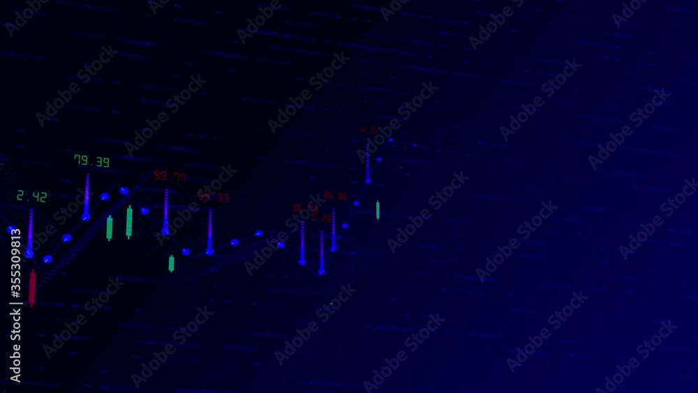 motion video of a financial chart and data showing profits growth with ...