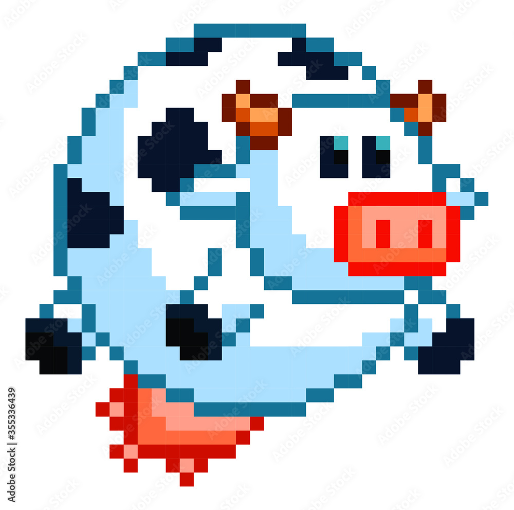 cow pixel art white background. Stock Vector | Adobe Stock