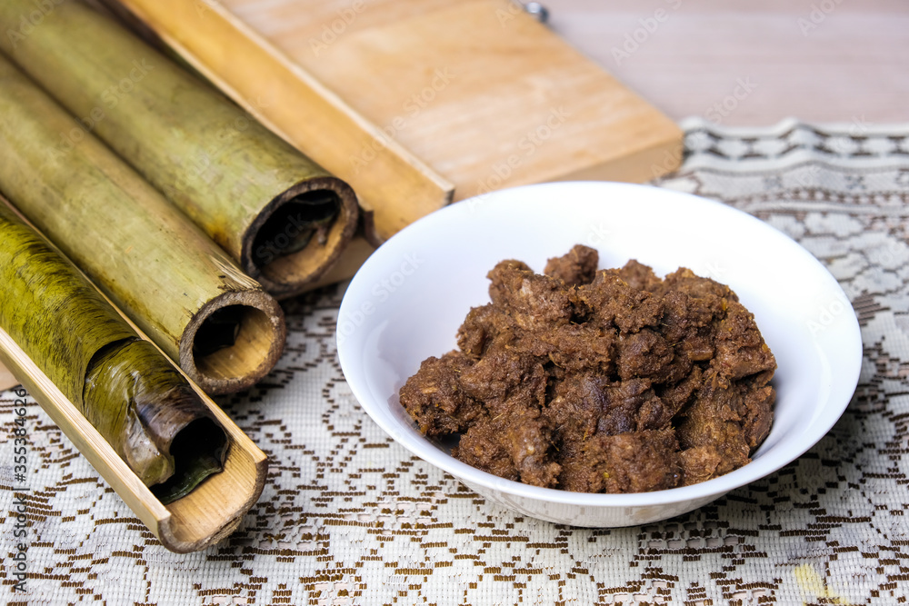 Lemang and Rendang, a popular Malaysian dish usually served during Hari ...