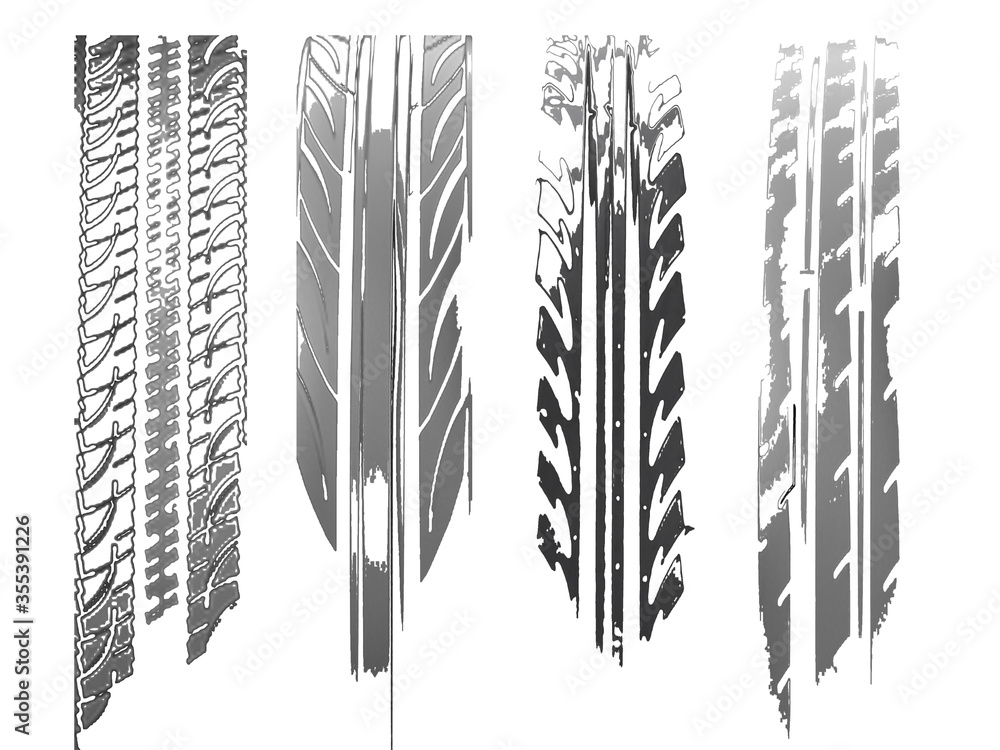 Reifenspuren Reifenprofil auf weißen Hintergrund Stock Illustration ...