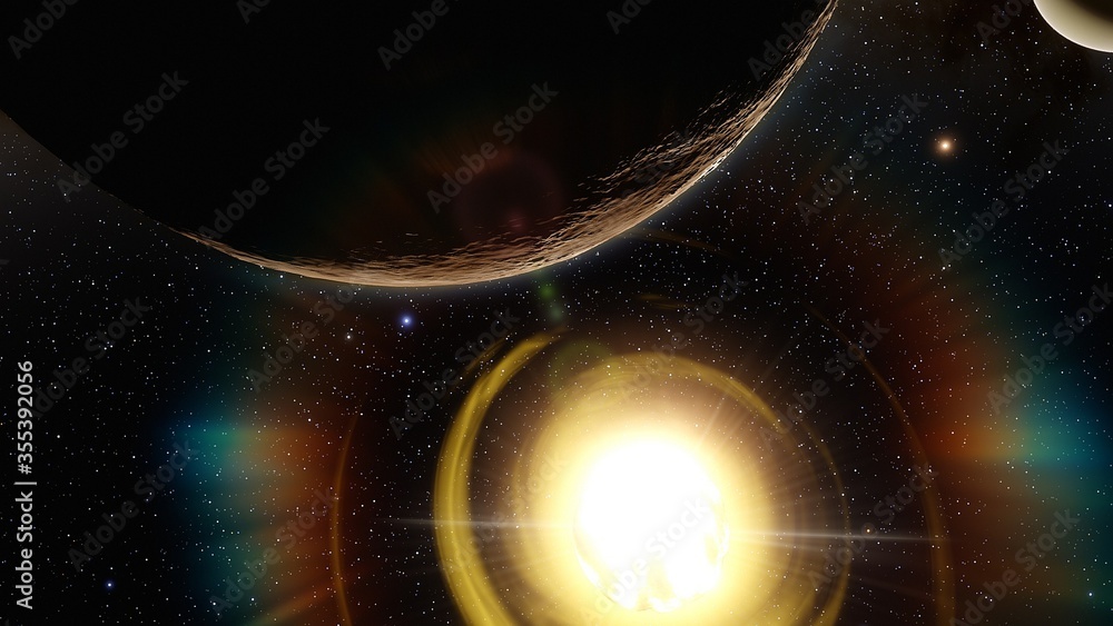 alien planet surface, exo planet, earth-like planet in space ...