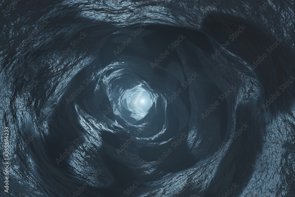 Sci-fi Dark Caves Underground tunnel atmosphere and dust Scary ...