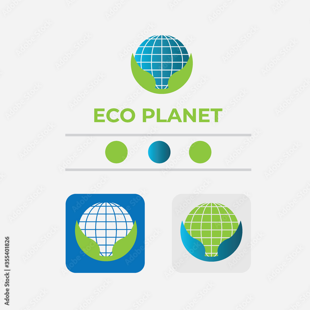 eco planet Logo, environmental protection Sign, Blue and green earth ...