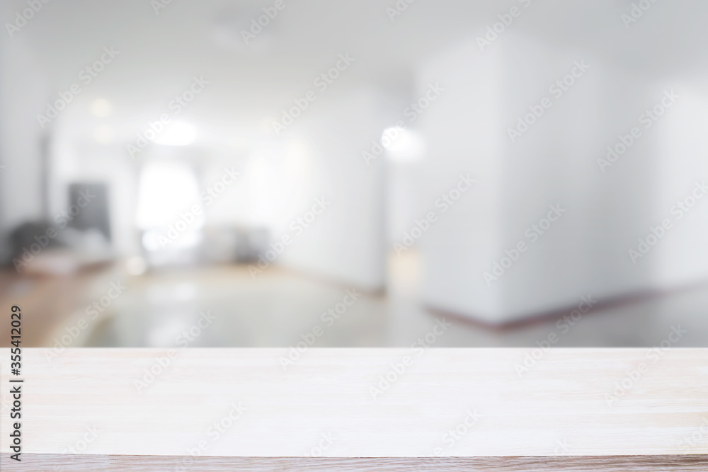 Empty desk platform indoor room house background. For product display ...