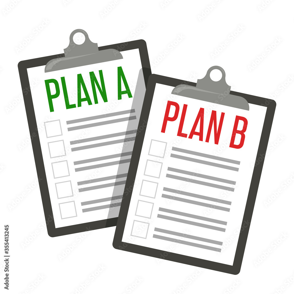Plan A and plan B vector isolated. Business strategy Stock Vector ...