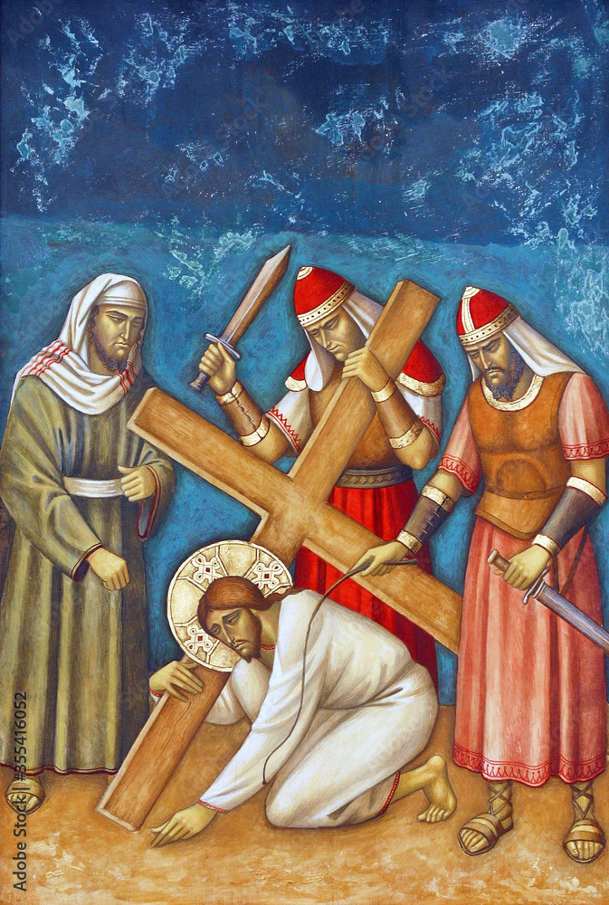 3rd Stations of the Cross, Jesus falls the first time, parish church ...