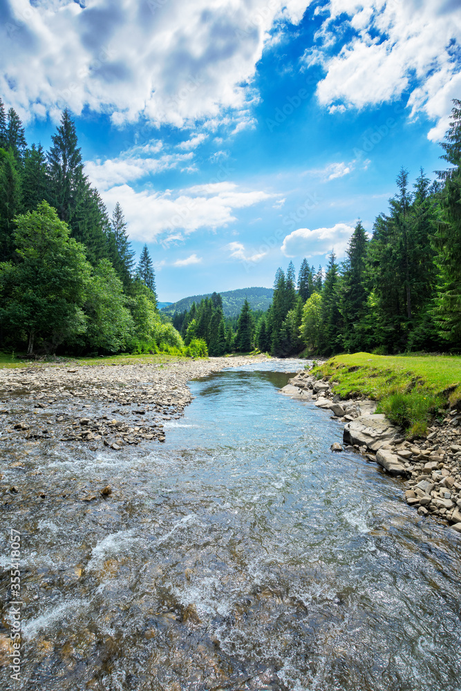 river in the mountain landscape. beautiful nature scenery with water ...