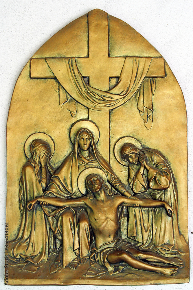 13th Stations of the Cross, Jesus' body is removed from the cross ...