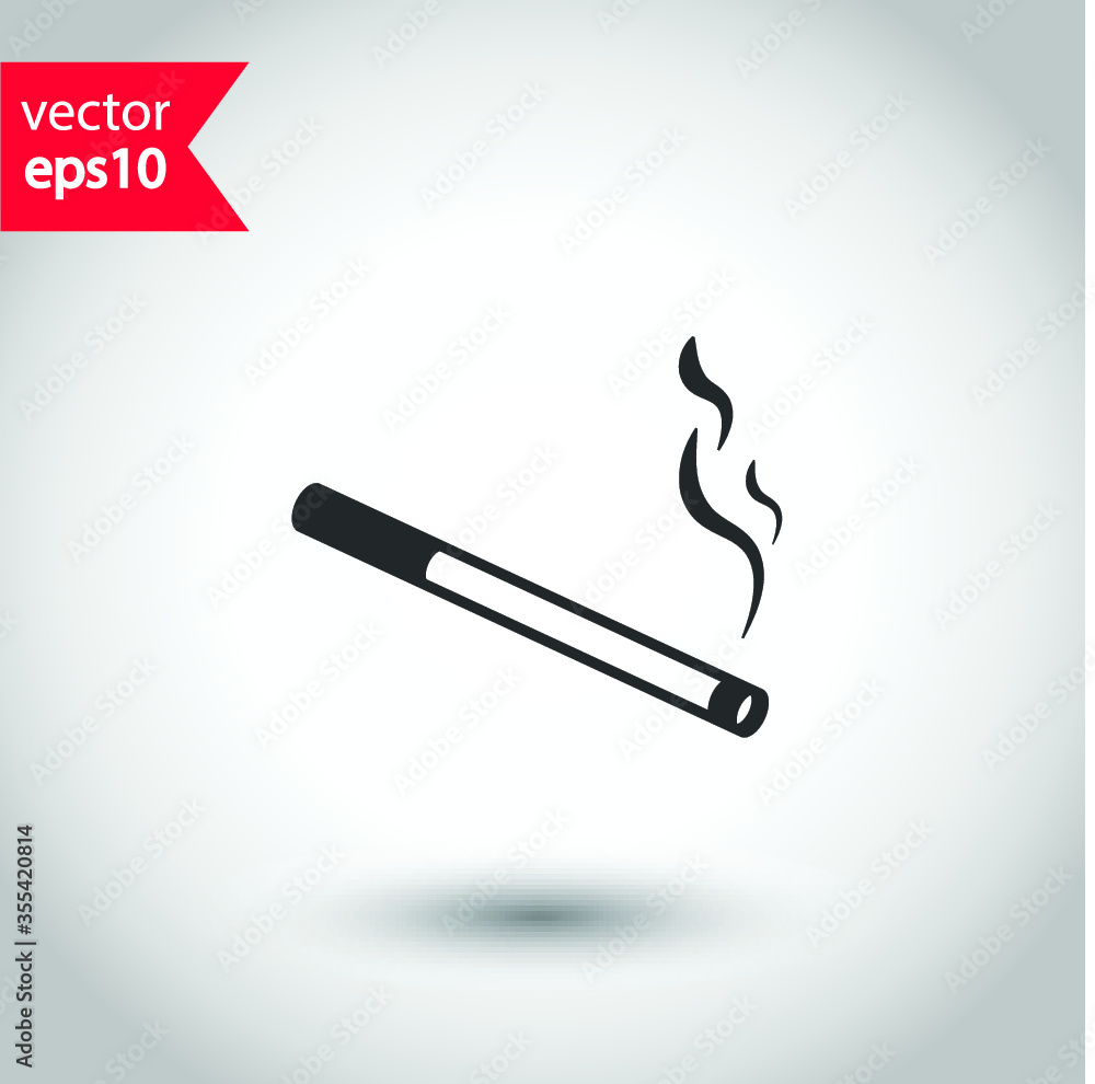 Cigarette vector icon. Cigarette smoke icon. Tobacco symbol. Studio ...