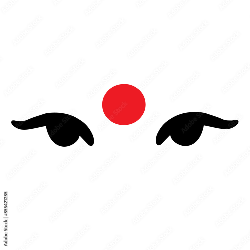 vector illustration of indian woman's eyes, with bindi on her forehead ...