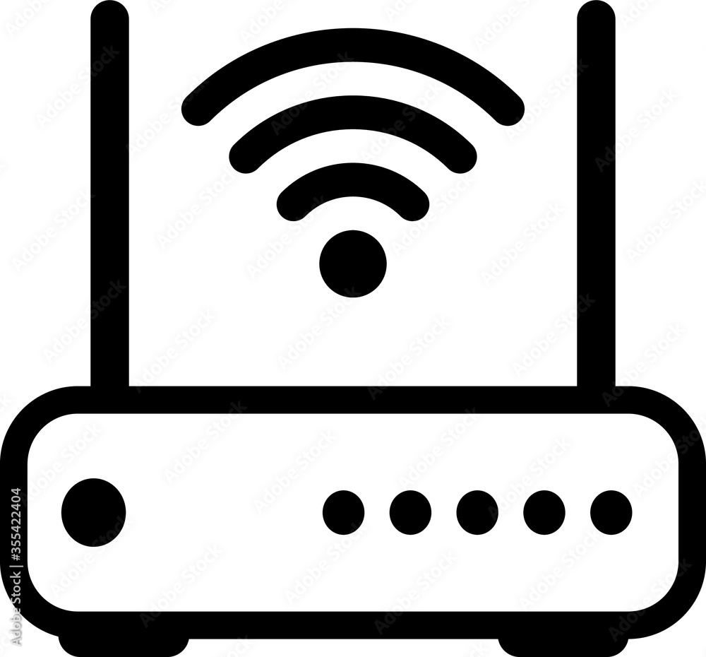 Wifi Router Icon In Trendy Design Vector Eps 10, fiber optic Internet ...