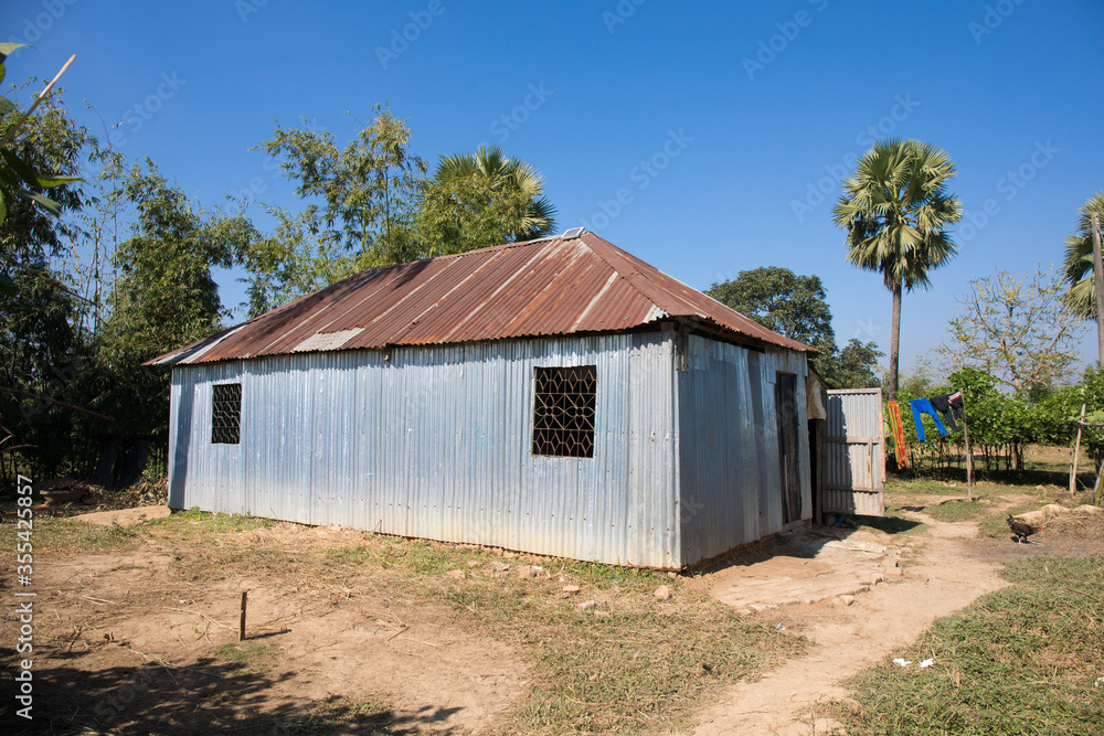Tin shed village house in the rural area of Bangladesh Stock Photo ...
