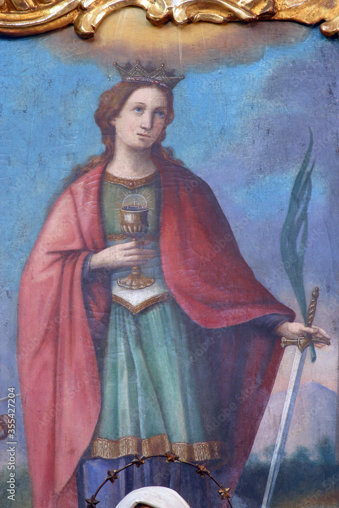 St. Barbara, altarpiece on the altar of St. Barbara at St. Peter's ...