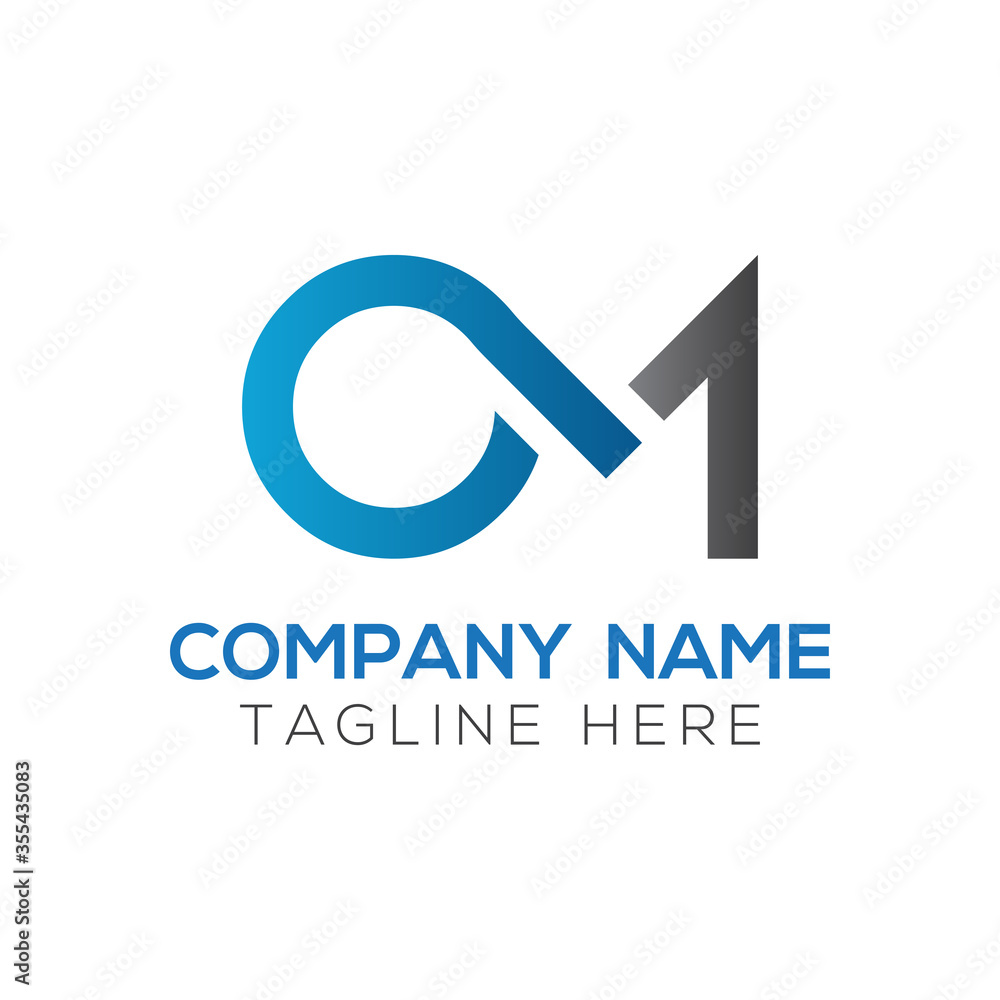 Initial Simple Letter OM Logo Design Vector Template. Abstract Minimal ...