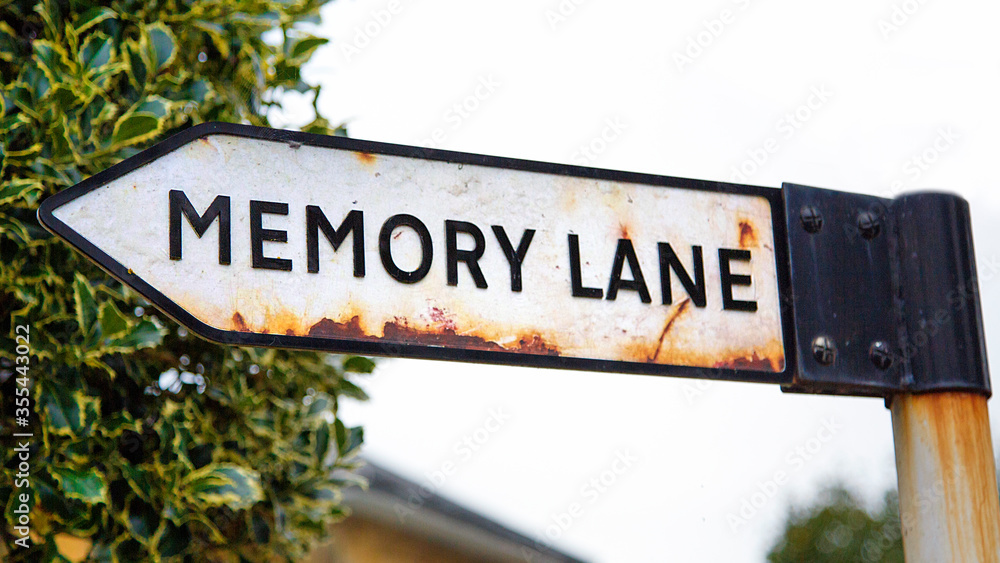 Sign post to Memory Lane - conceptual image of progressive dementia and ...