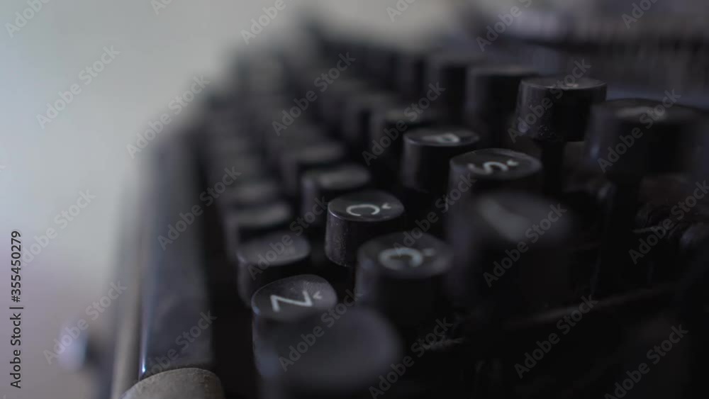 Cyrillic Letters on Retro Typewriter from 70s. Dusty Typewriter Stock ...