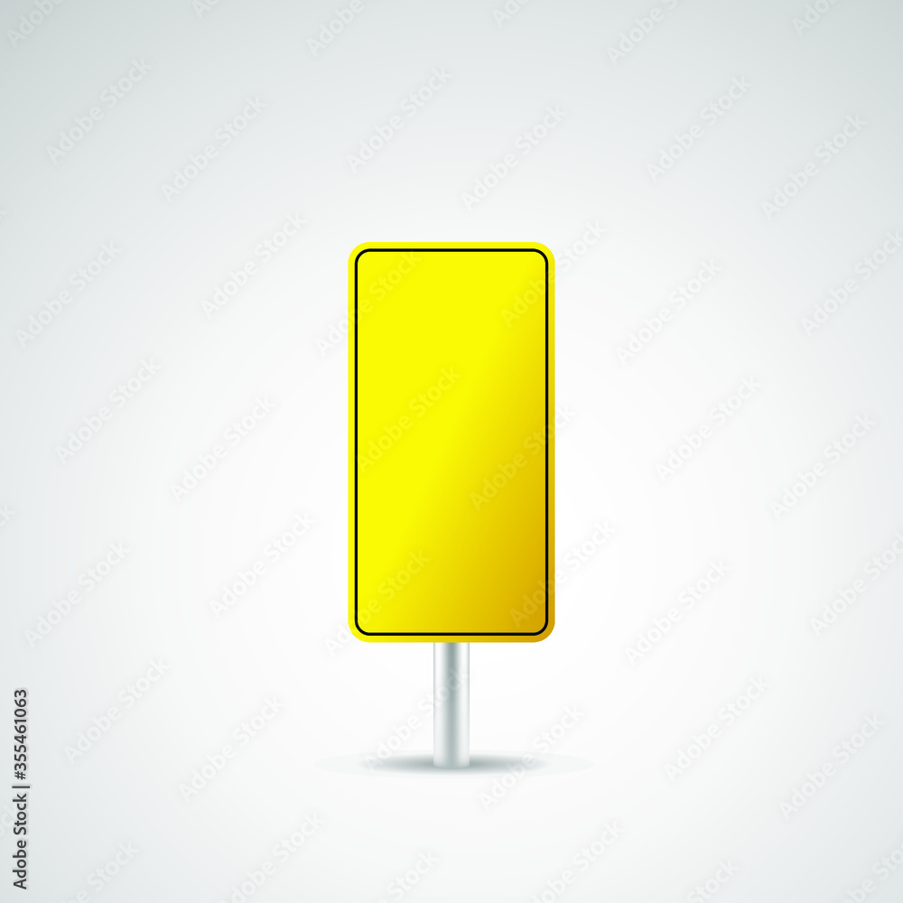 Blank yellow road sign or Empty traffic signs isolated on white ...