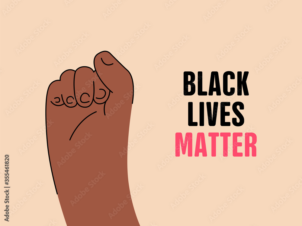 No racism. Hand in cartoon style, poster with the phrase no racism ...