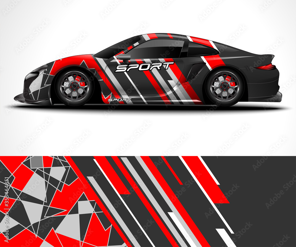 Racing Sport Car Wrap design and vehicle livery Stock Vector | Adobe Stock