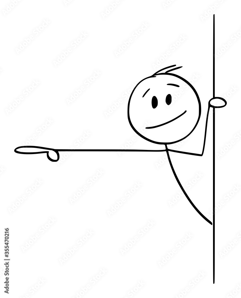Vector cartoon stick figure drawing conceptual illustration of man or ...