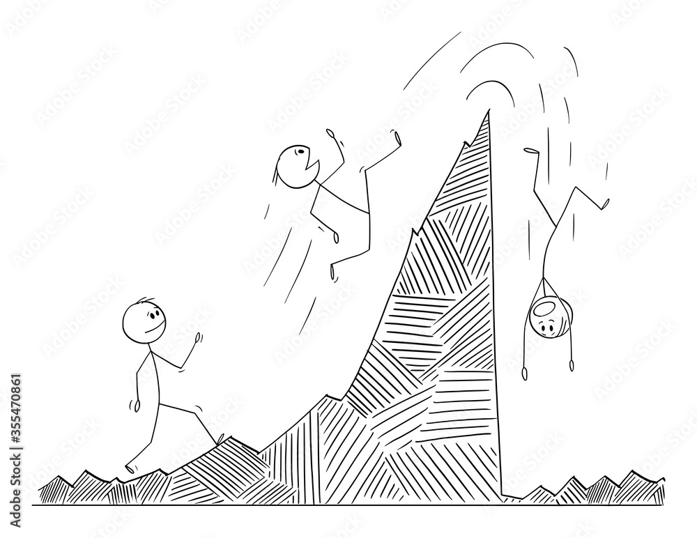 Vector cartoon stick figure drawing conceptual illustration of man ...