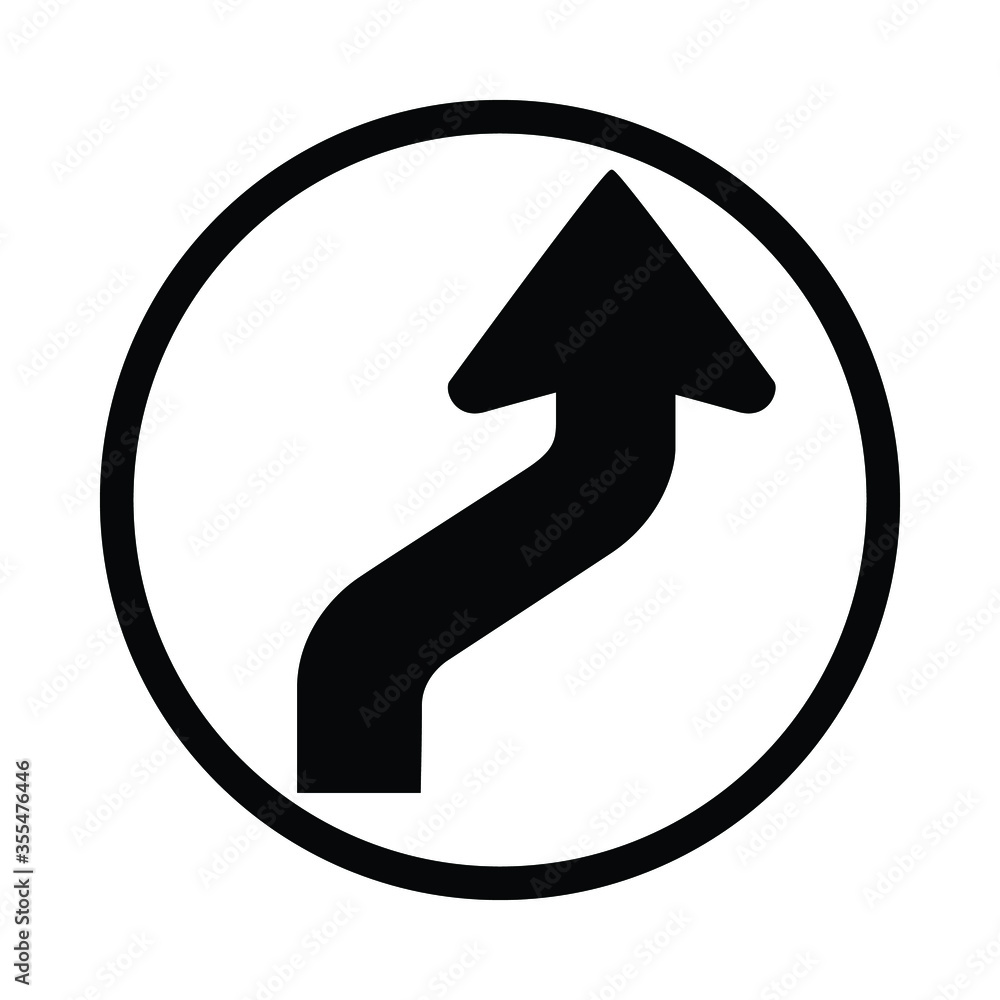 double curve signal, double curve to left, double curve to right Stock ...