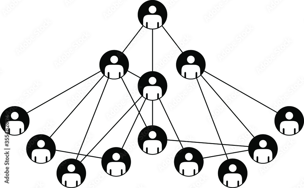 Vecteur Stock People icons; organizational concept. A hybrid ...