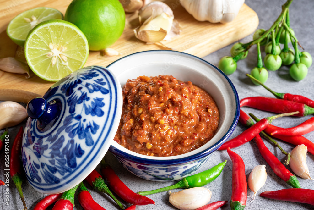 Thai Spicy Chili Sauce " NAM PRIK KAPI " Paste with Mixes Herb ...
