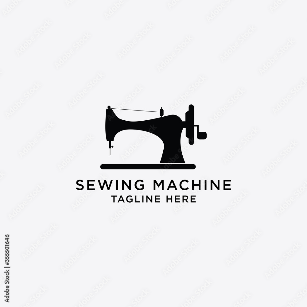 Sewing machine logo. Textile logo. Custom vector logo template. Stock ...