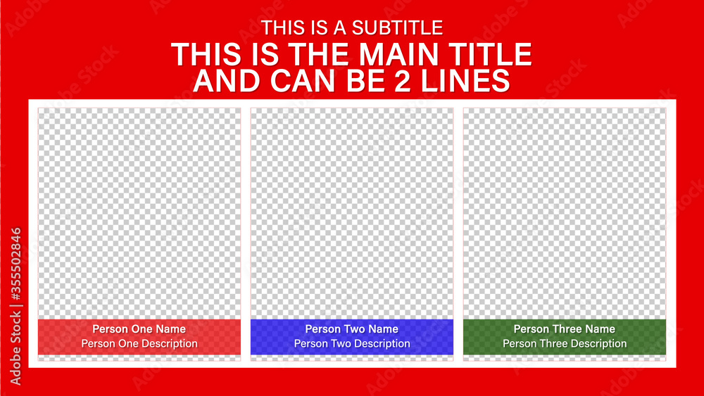 1 to 3 Person Video Conference Overlay Stock Template | Adobe Stock