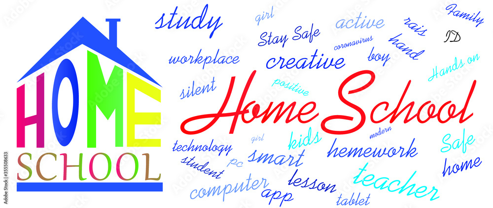 Logo vector illustration about homeschooling Stock Vector | Adobe Stock