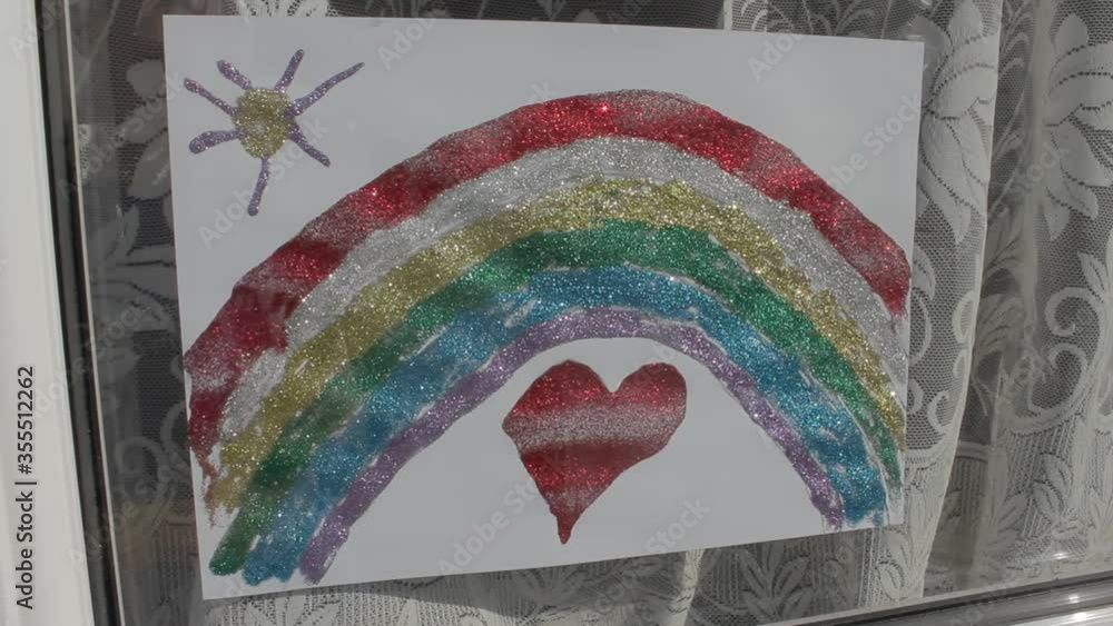 Children's rainbow window drawings spreading hope amid corona virus ...