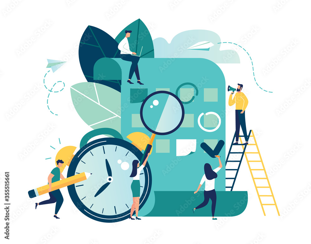 vector-illustration-whiteboard-with-schedule-plans-work-planning